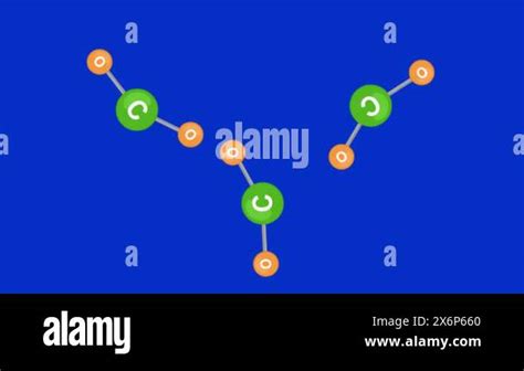 Video Animation Carbon Dioxide Gas Chemical Molecules Rotating On A