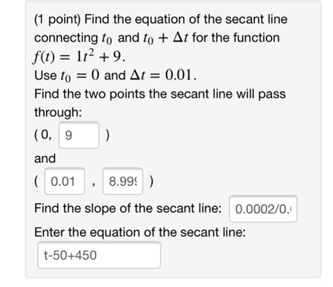 How To Find The Equation Of A Secant Line With Two Points Tessshebaylo