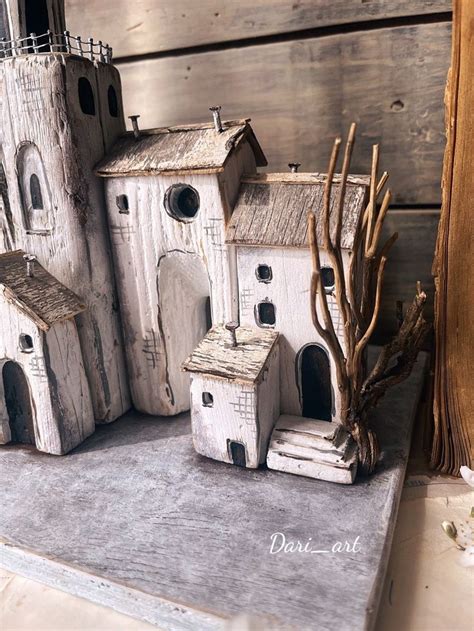 дрифтвуд городок из сплавной древесины в 2024 г Домики Дерево Миниатюры