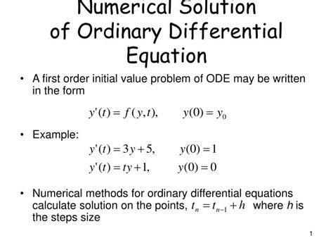Ppt Numerical Solution Of Ordinary Differential Equation Powerpoint Presentation Id 726692
