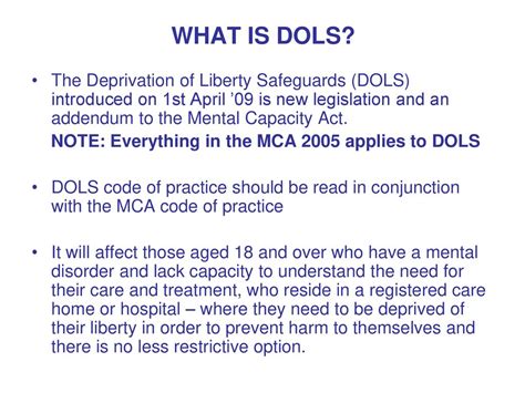 Deprivation Of Liberty Safeguards Dols Ppt Download