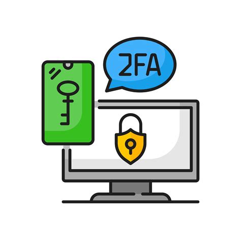 2fa Two Factor Verification Screen Key And Lock 25448821 Vector Art At Vecteezy