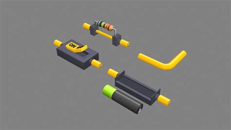 3d Model Cartoon Electric Circuits Scientific Experiments Vr Ar