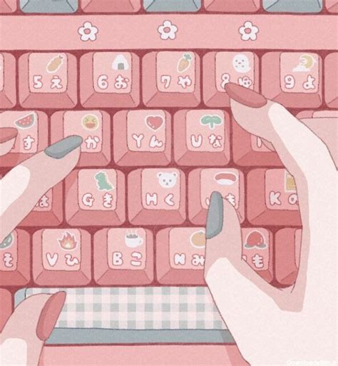 عکس انیمه کیوت صورتی