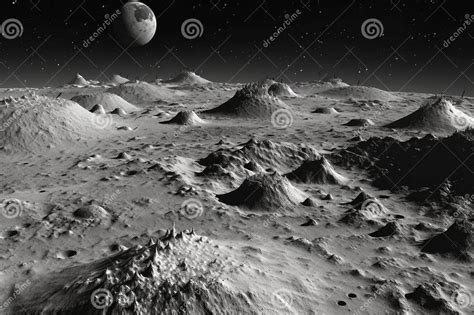 Craters On The Moons Surface In Detail Stock Illustration Illustration Of Detail Generative