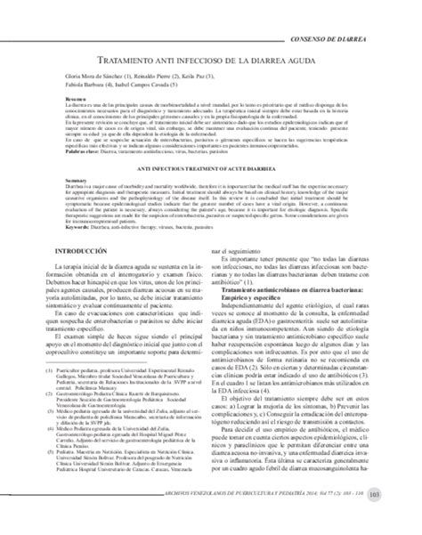 Pdf Tratamiento Anti Infeccioso De La Diarrea Aguda