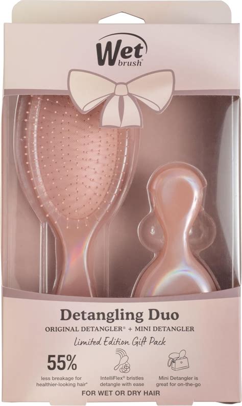 Wet Brush Original Detangler And Mini Duo Hair Brush Kit Bronze