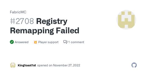 Registry Remapping Failed FabricMC Discussion GitHub