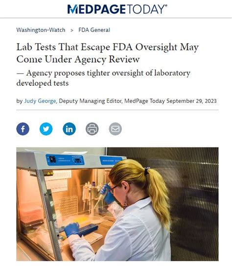 Discoveries In Health Policy Fda Releases Proposed Regulation To Control Lab Developed Tests