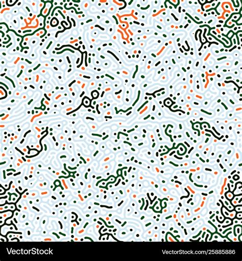 Diffusion Reaction Seamless Pattern Black Vector Image