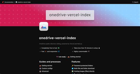 New Documentation Site Live · Spencerwooo Onedrive Vercel Index · Discussion 264 · Github