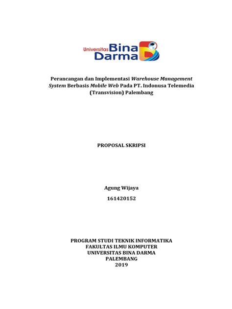Template Proposal Skripsi Sistem Informasi Ubd 2018 Pdf