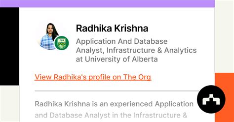Radhika Krishna Application And Database Analyst Infrastructure