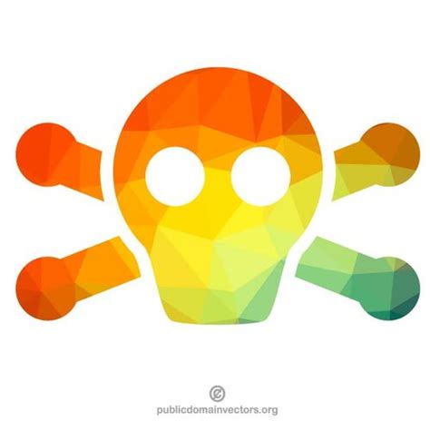 Colored Human Skull Public Domain Vectors