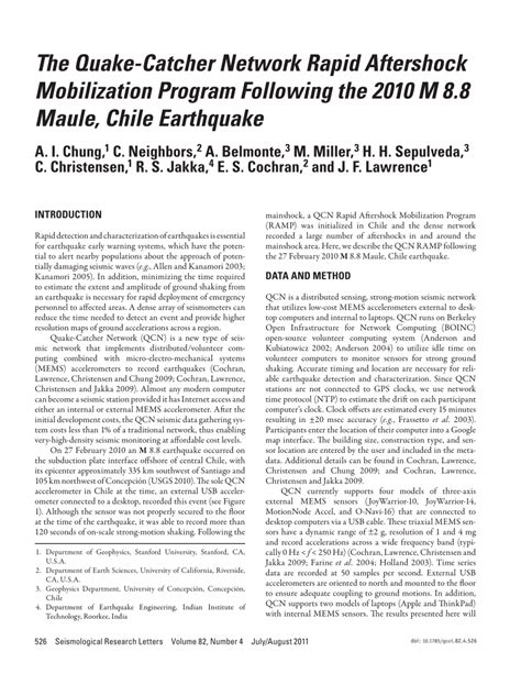 Pdf The Quake Catcher Network Rapid Aftershock Mobilization Program