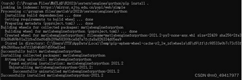 Matlabr2021b版本配置python Matlab Engine失败failed To Build Matlabengine Csdn博客