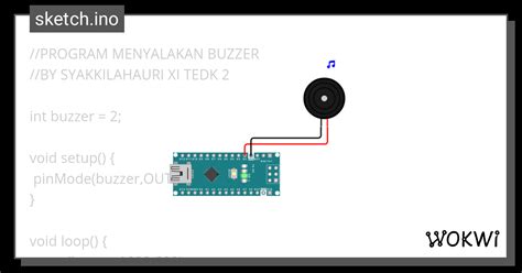 Program Menyalakan Buzzer Wokwi Esp32 Stm32 Arduino Simulator