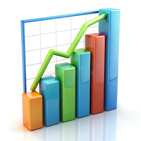 graph with data lines 3d illustration isolated on white background