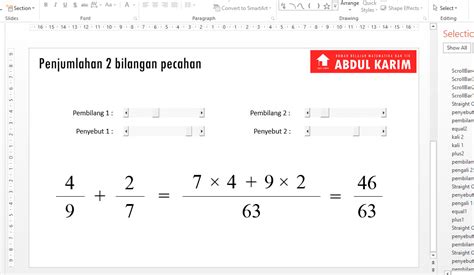 Powerpoint Interaktif Dengan Vba Penjumlahan Dua Bilangan Pecahan