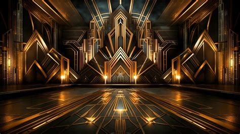 Premium Ai Image Art Deco Motifs Roaring Twenties Elegance Geometric