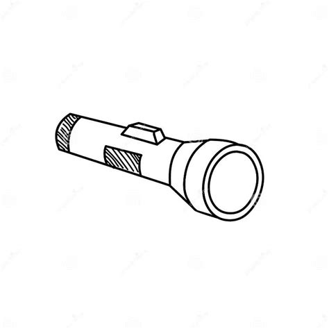Torch Light Vector Illustration Black Outline Stock Vector
