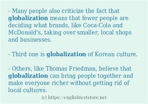 Some Example Sentences Of Globalization Englishteststore Blog