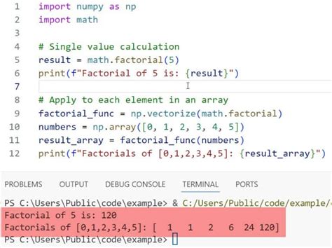 Python Numpy Factorial