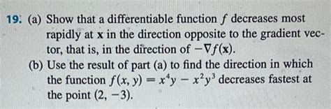 Solved 19 A Show That A Differentiable Function F Chegg Com