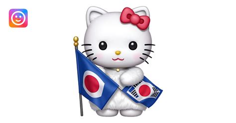 Hello Kitty With Heartholding The South Korean Flag” Emoji Ai Emoji