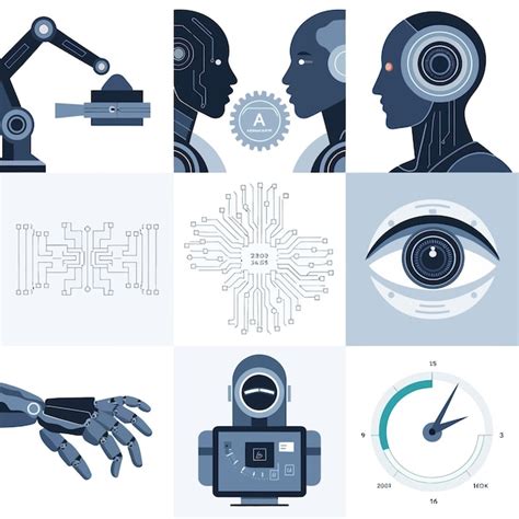 Vector Artificial Intelligence Model Robot With Ai Infograph Design Help In Business Premium