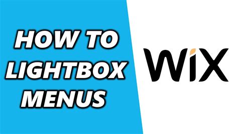 how to use lightbox menus in wix youtube