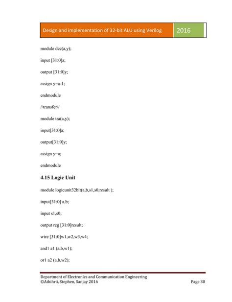 Design And Implementation Of 32 Bit Alu Using Verilog Pdf