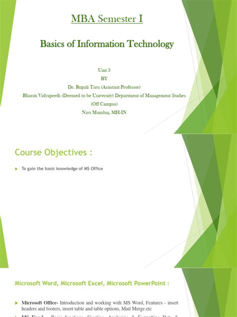 unit 3 microsoft word microsoft excel microsoft powerpoint pdf microsoft excel microsoft