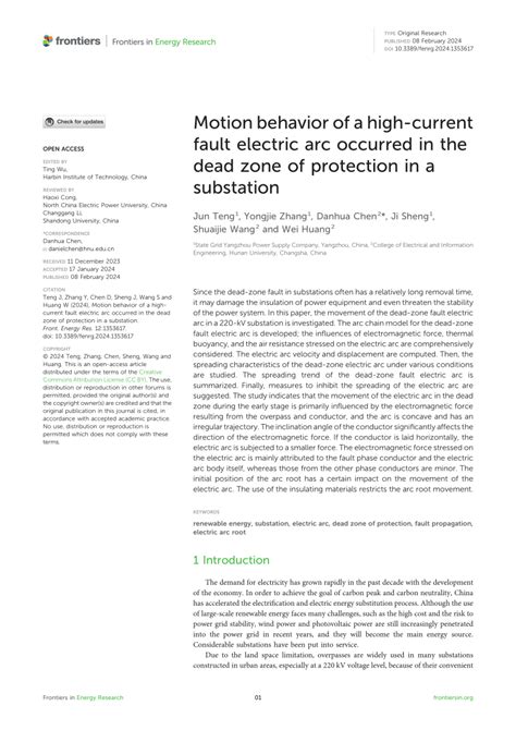 Pdf Motion Behavior Of A High Current Fault Electric Arc Occurred In