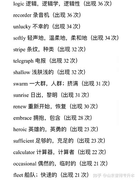 四级出现最频繁的单词 知乎