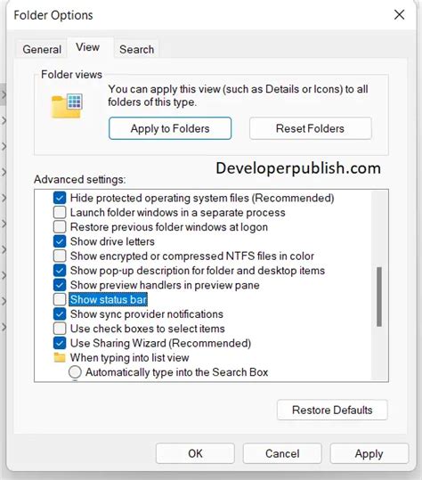 How To Show Or Hide Status Bar In File Explorer In Windows 11