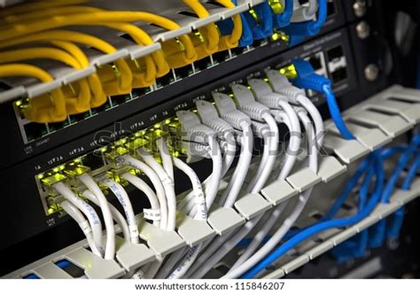 Large Network Hub Connected Internet Cables Stock Photo Shutterstock