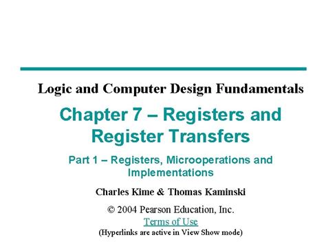 Logic And Computer Design Fundamentals Chapter Registers