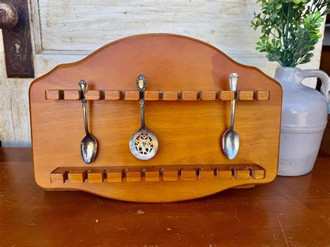 Wooden Spoon Display Rack 13 Slots Etsy