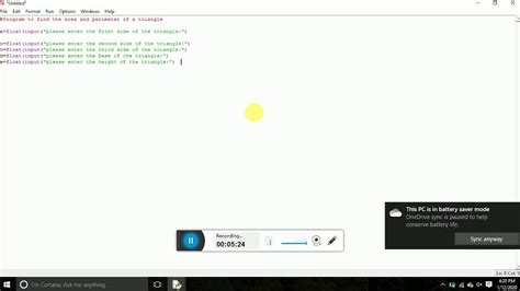 Write A Python Program To Find The Area And Perimeter Of Triangle Youtube