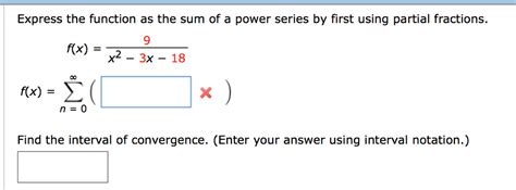 solved express the function as the sum of a power series by