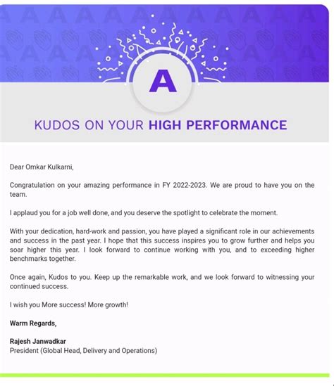 Omkar Kulkarni On Linkedin Kpit Appreciation