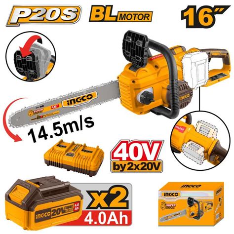 Ingco 16 Inch Lithium Ion Chain Saw With 2 Battery Cgsli401682 Daraz