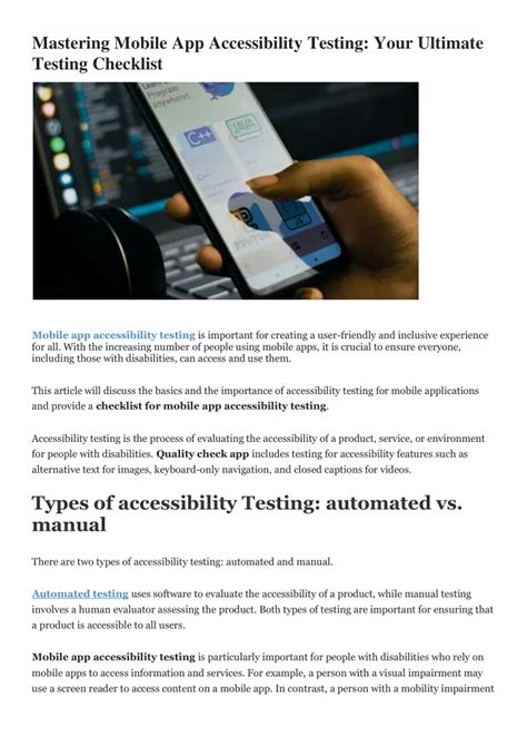 PPT Mastering Mobile App Accessibility Testing Your Ultimate Testing