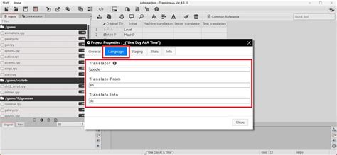 Ren Py Tutorial für eine schnell Übersetzung von RenPy Games mit Sprache Auswahl