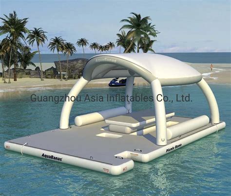 New Design Dwf Summer Water Inflatable Floating Island Dock China Inflatable Floating Platform