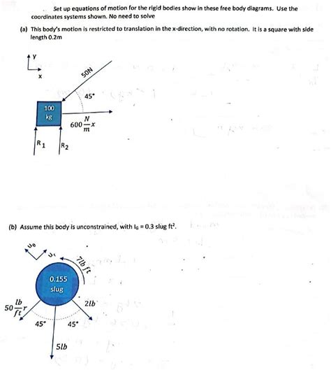 Set Up Equations Of Motion For The Rigid Bodies Show