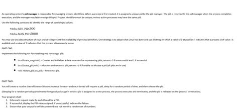 solved an operating system s pid manager is responsible for