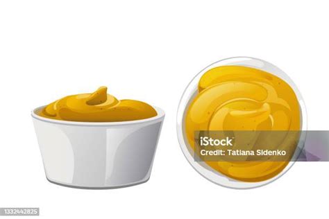 그릇에 겨자 부분 디종 허니 소스 크림 음식 브랜딩을 위한 만화 스타일의 벡터 디자인 0명에 대한 스톡 벡터 아트 및 기타 이미지 0명 겨자 겨자 소스 Istock
