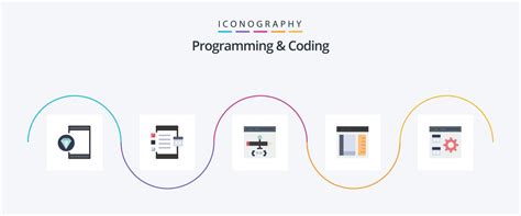 Programming And Coding Flat 5 Icon Pack Including Develop Browser Development Development